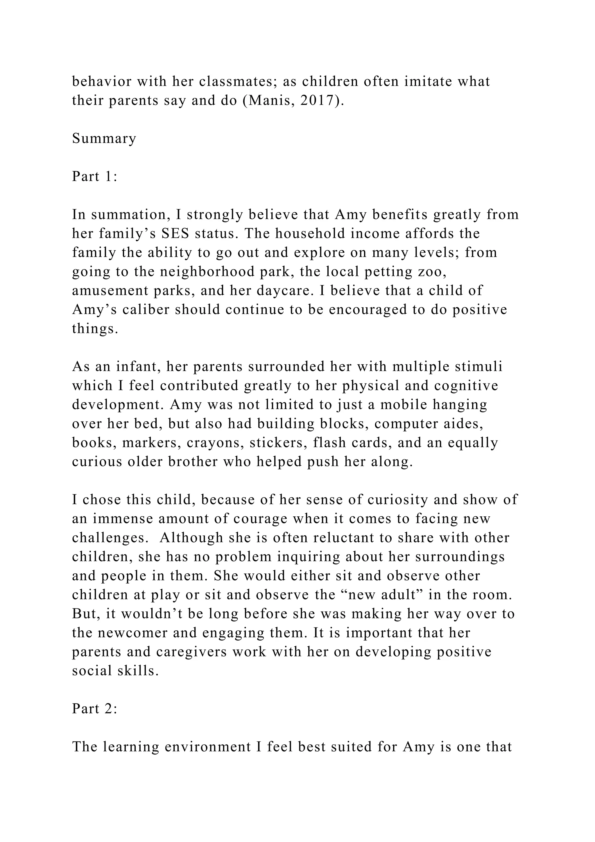 Case Study Sample 1Introduction The child I have chosen | DOCX ...