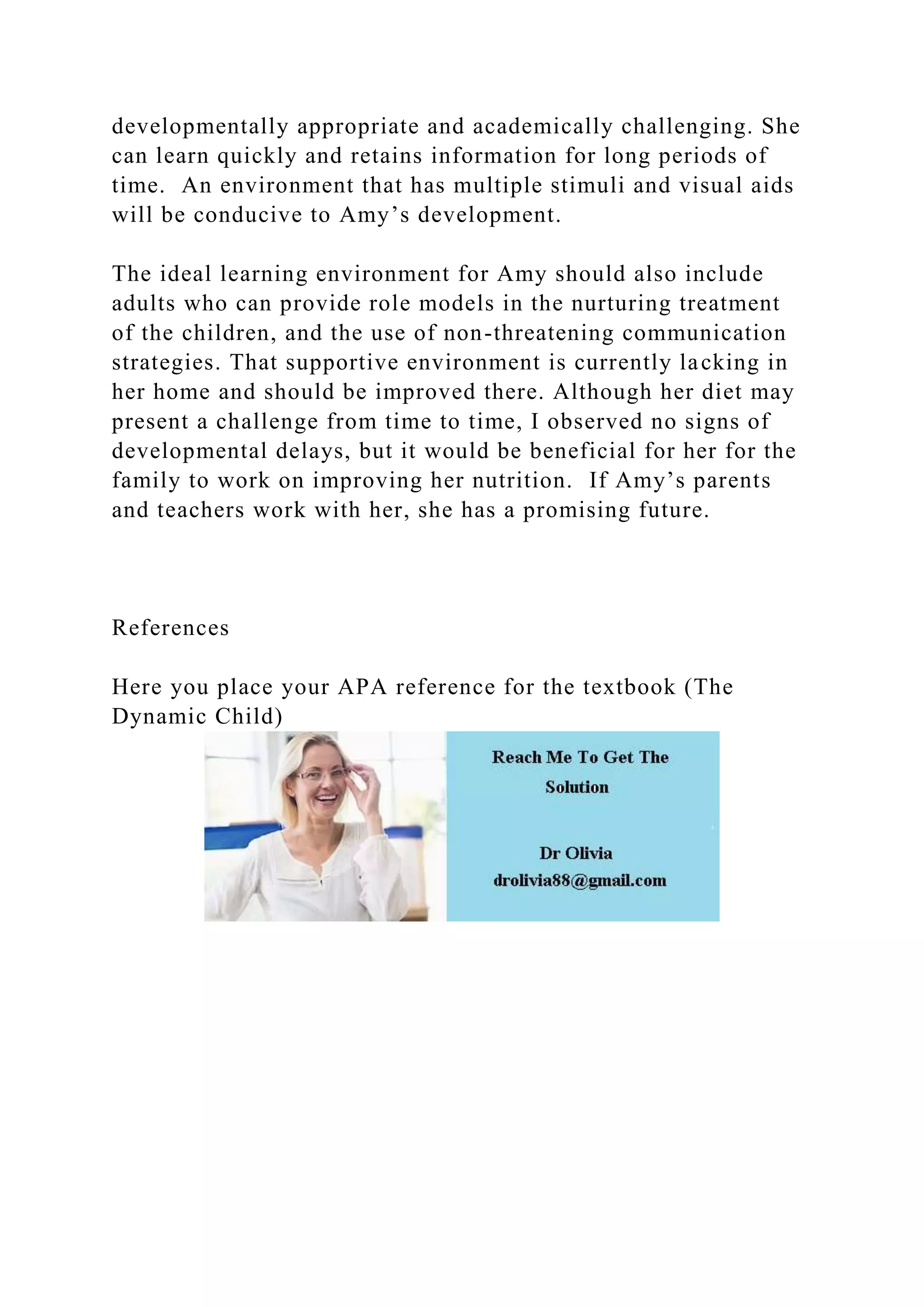 Case Study Sample 1Introduction The child I have chosen | DOCX ...