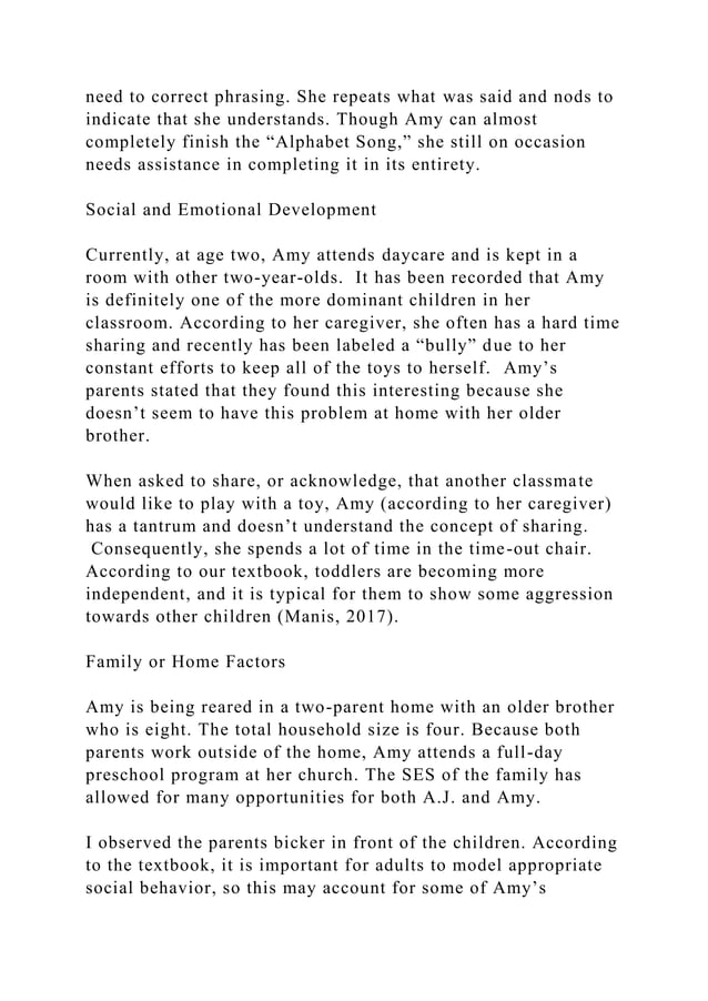 Case Study Sample 1Introduction The child I have chosen | DOCX ...