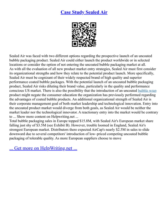 Case Study Sealed Air | PDF