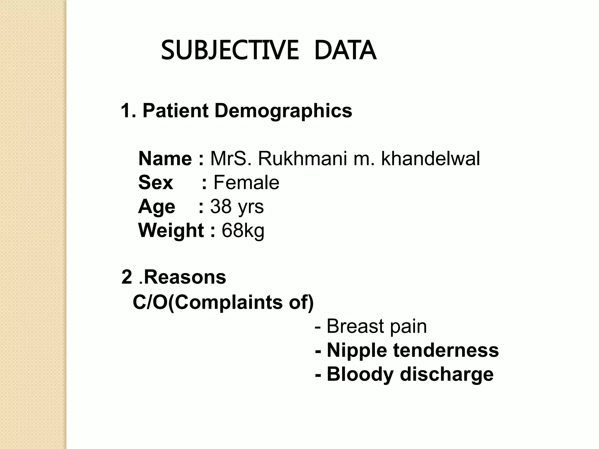 CASE STUDY ON BREAST CANCER | PPTX