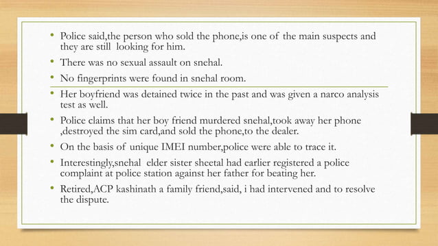 Case study-Unsolved crazy murder case | PPTX | Crime & Harmful Acts to Individuals, Society ...