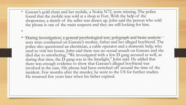 Case study-Unsolved crazy murder case | PPTX | Crime & Harmful Acts to Individuals, Society ...