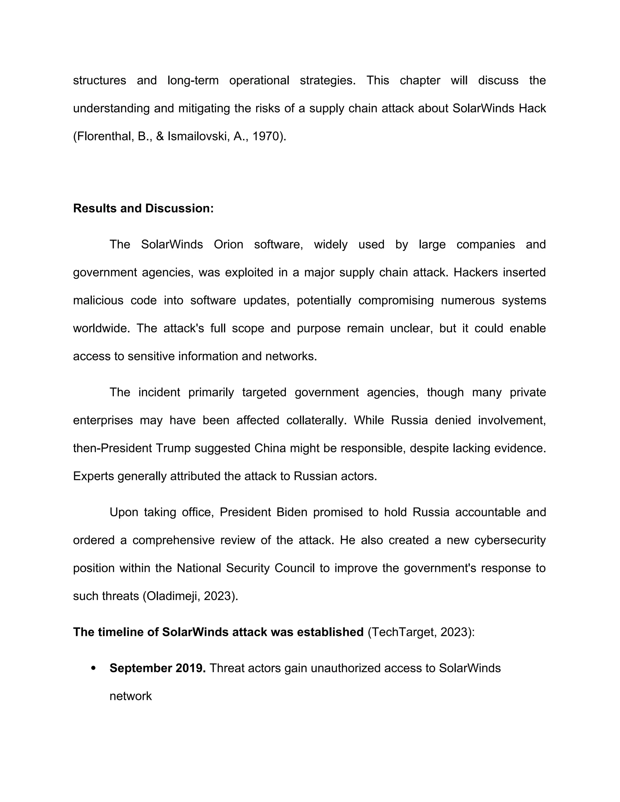 Case Study SolarWinds Attack 2024 version | DOCX