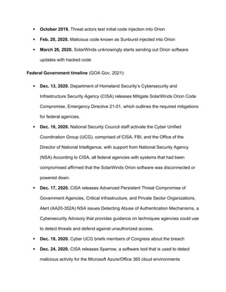Case Study SolarWinds Attack 2024 version | DOCX