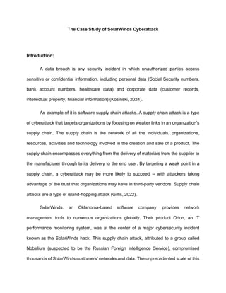 Case Study SolarWinds Attack 2024 version PDF VERSION | PDF
