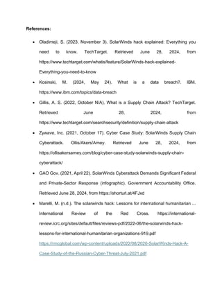 Case Study SolarWinds Attack 2024 version PDF VERSION | PDF