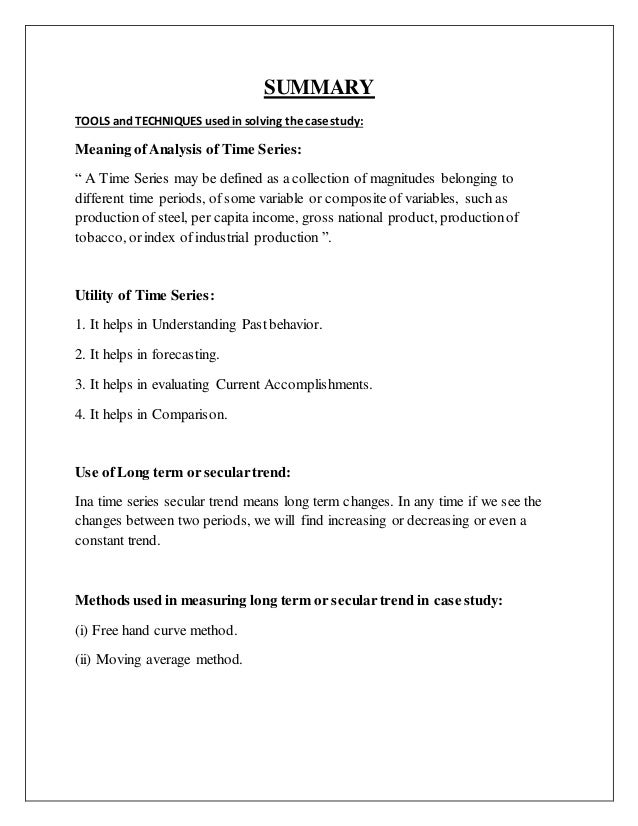 Case Study On Business Statistics Case Study On Business Statistics