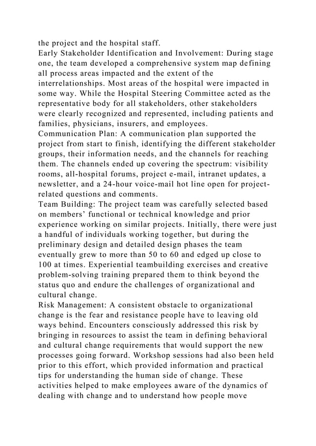 Case Study Stellar Performer Seattle Children S Hospital And Regi Docx