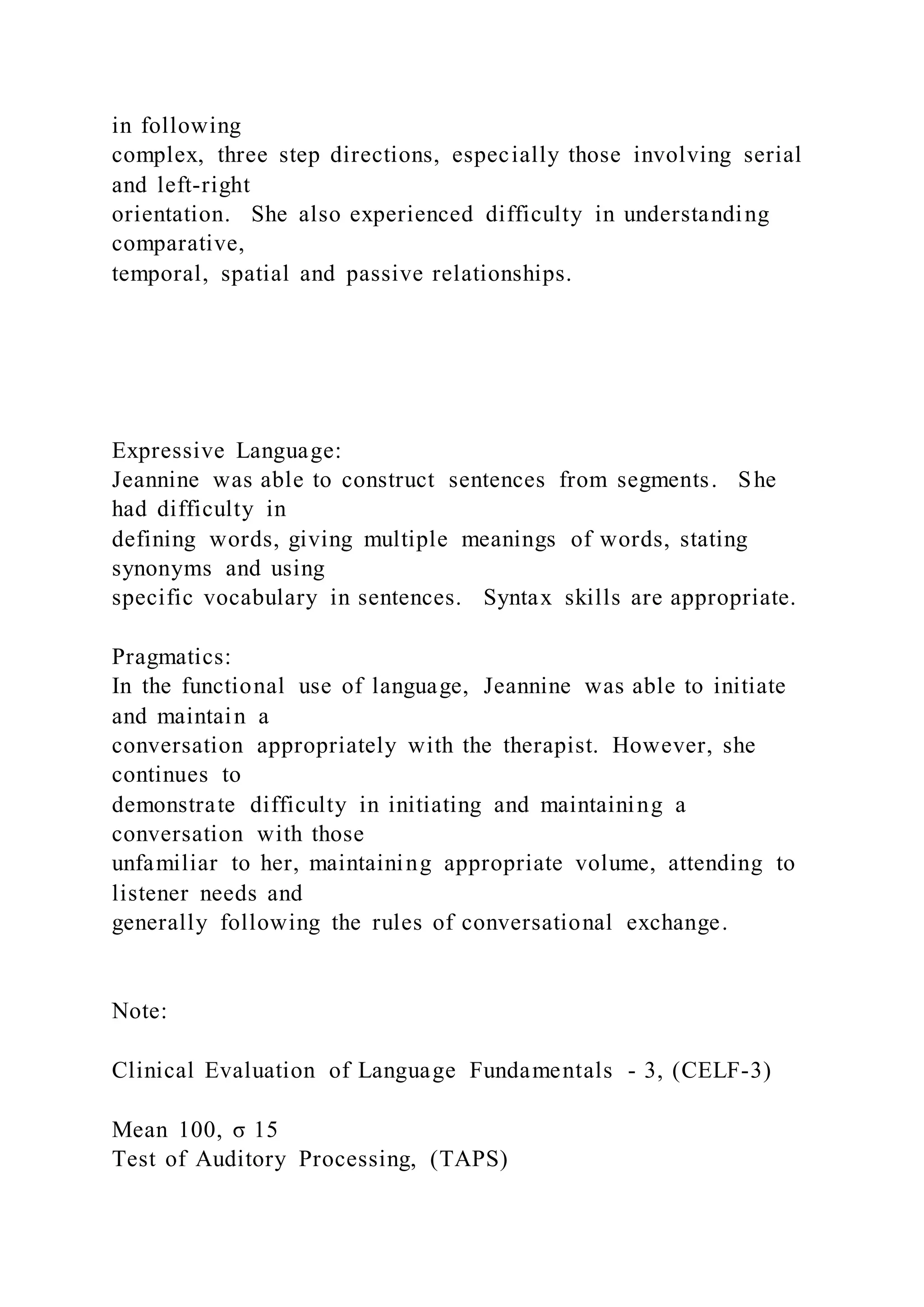 Case Study Student Ashley Age 7 years, 4 months | DOCX