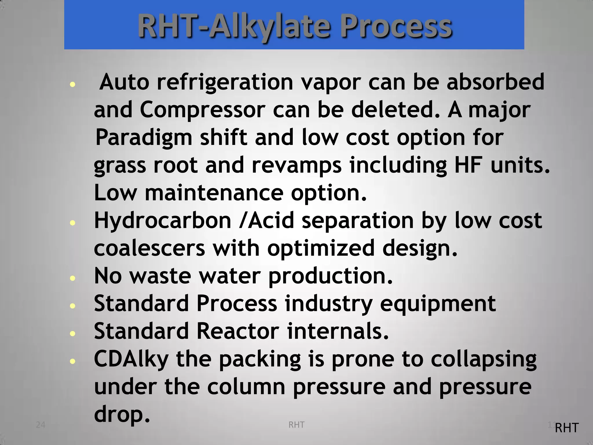 Case study sulfuric acid alkylation | PPTX