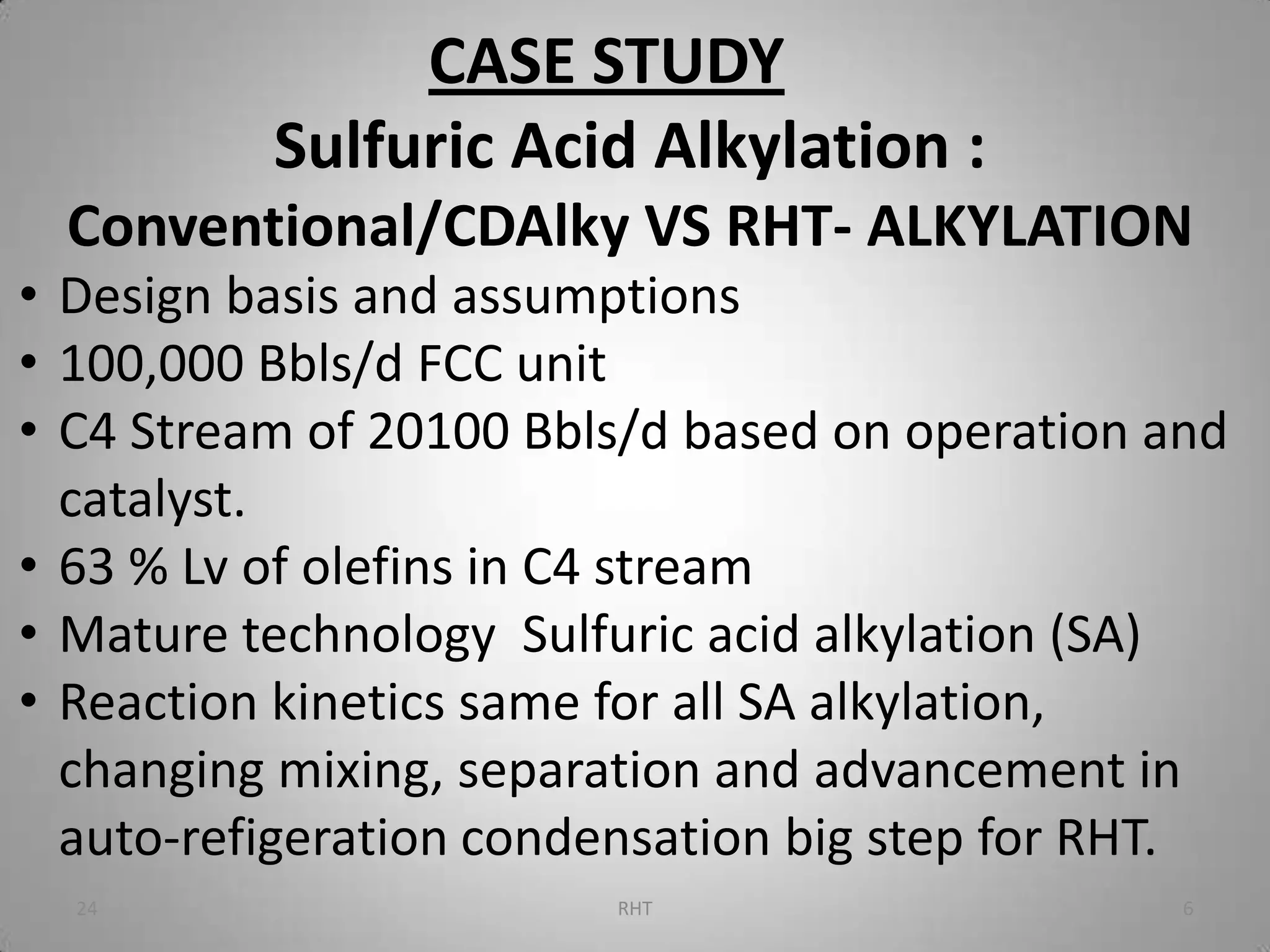Case study sulfuric acid alkylation | PPTX