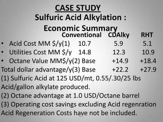 Case study sulfuric acid alkylation | PPT