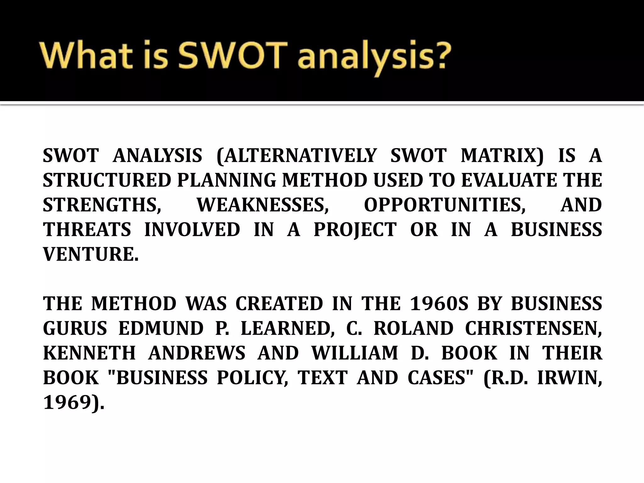 Tips for students to solve Case using SWOT analysis / SWOT Matrix | PPT