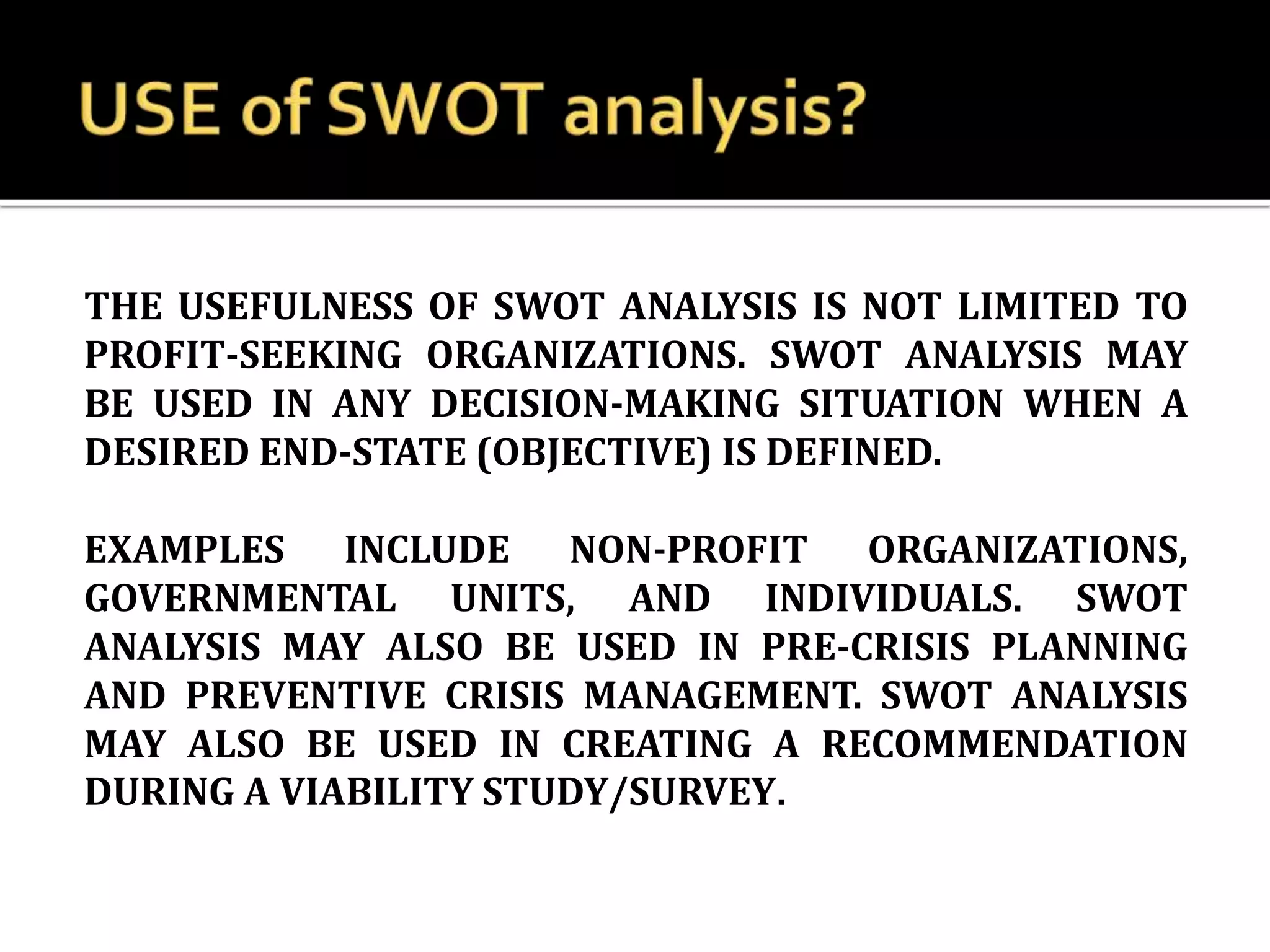 Tips for students to solve Case using SWOT analysis / SWOT Matrix | PPT