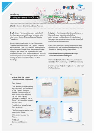 Thames Pageant Diamond Jubilee Event Merchandise case study | PDF