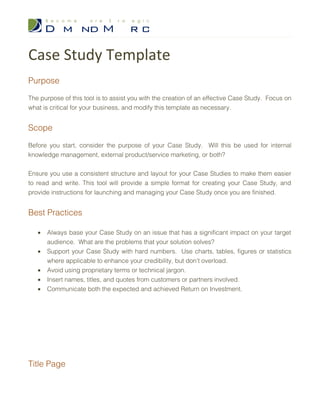 Case Study Outline