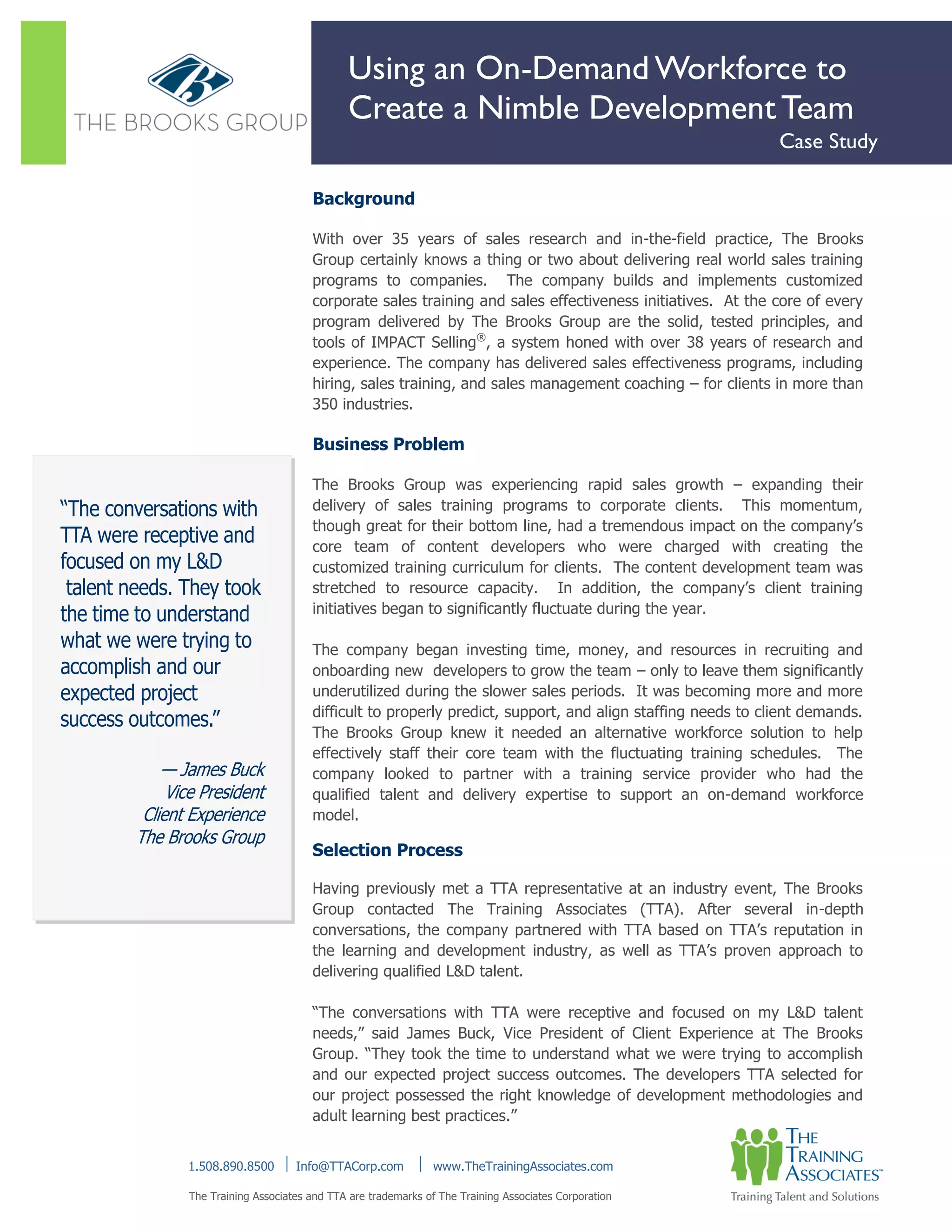 The Brooks Group Case Study | PDF