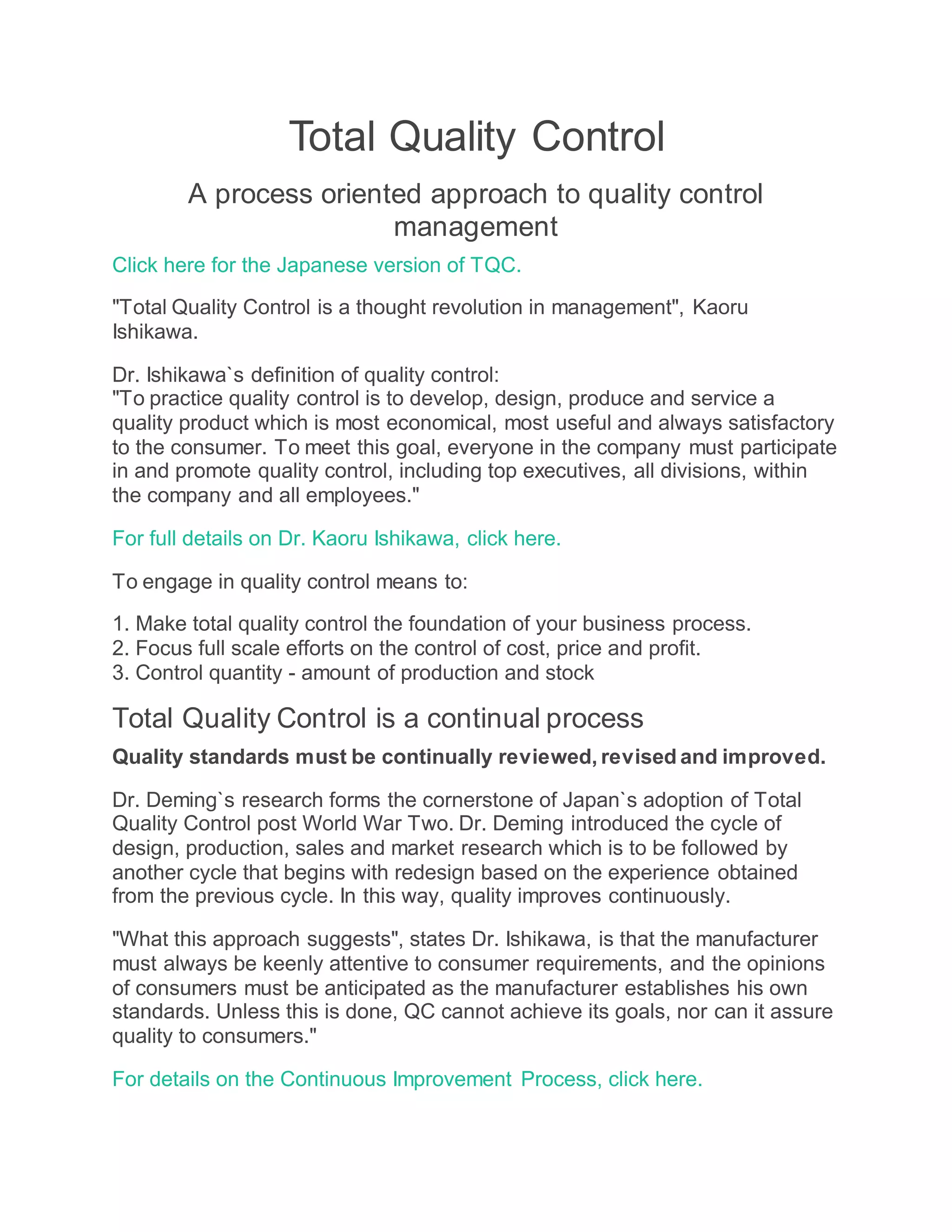 Case study tqm | DOCX