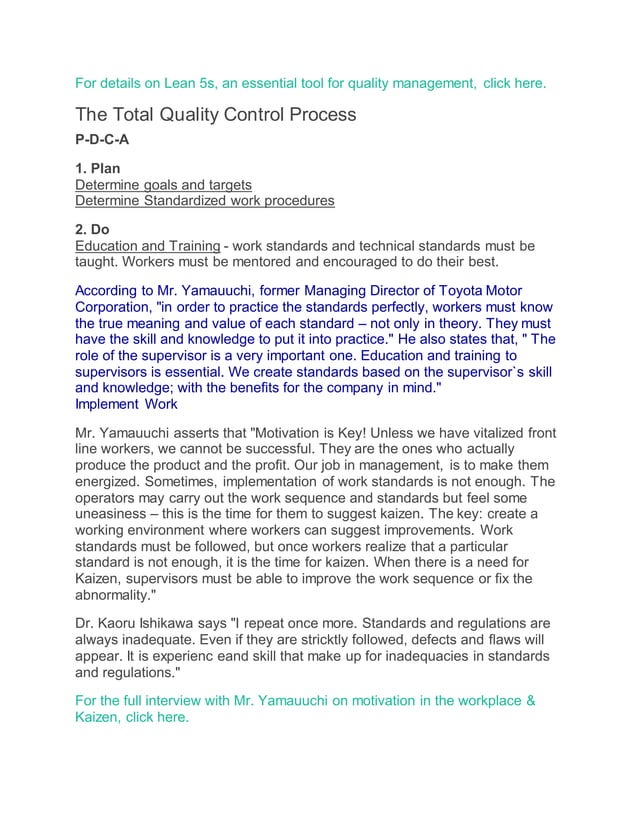 Case study tqm | DOCX | Business Operations | Business