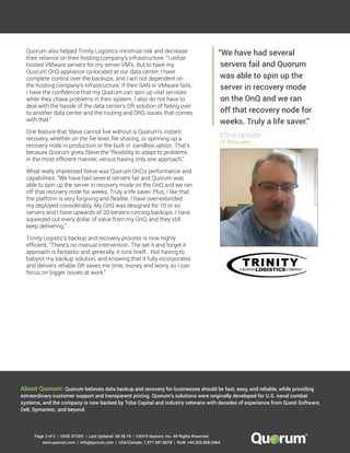 Quorum Case Study - Trinity Logistics | PDF | Cloud Computing | Internet