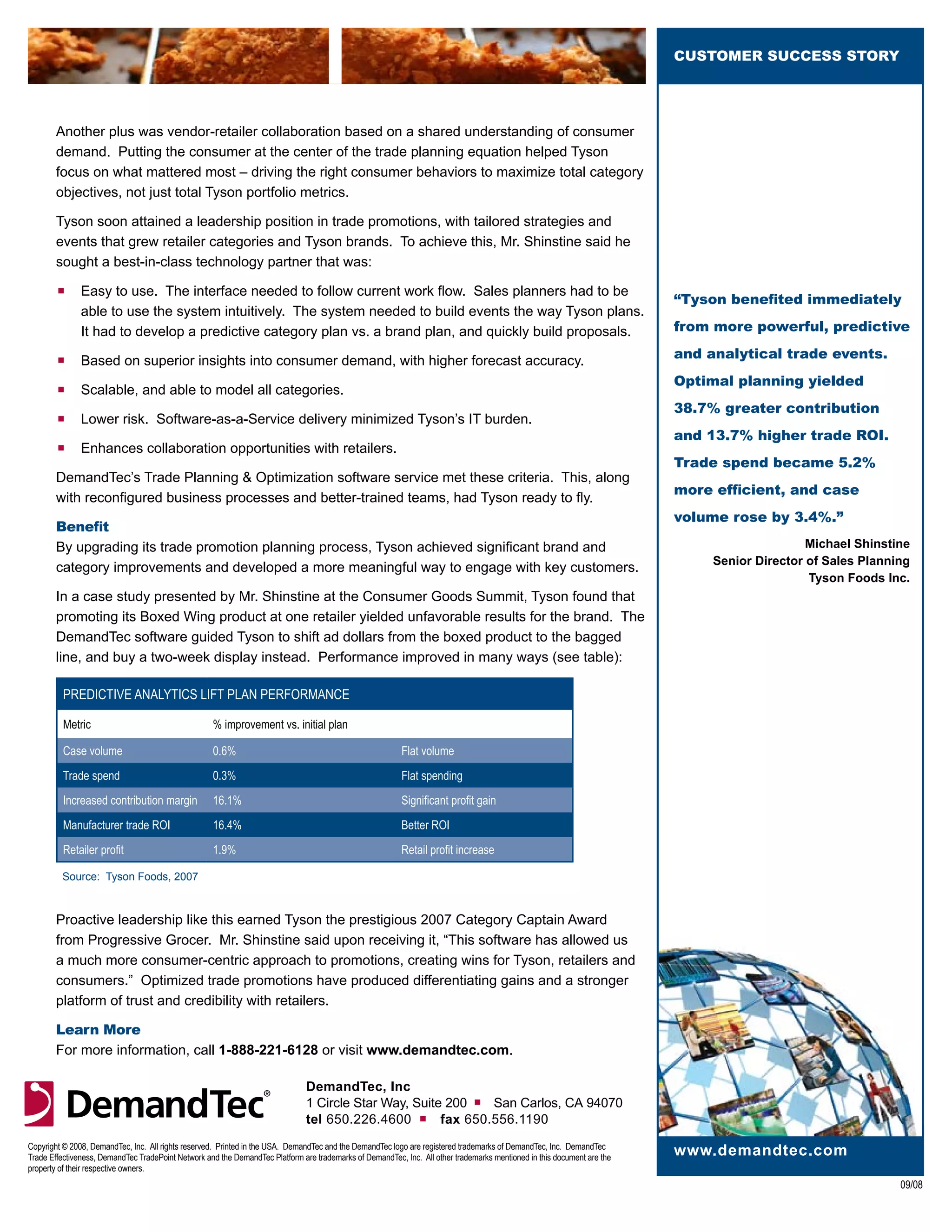 DemandTec Customer Case Study: Tyson Foods | PDF