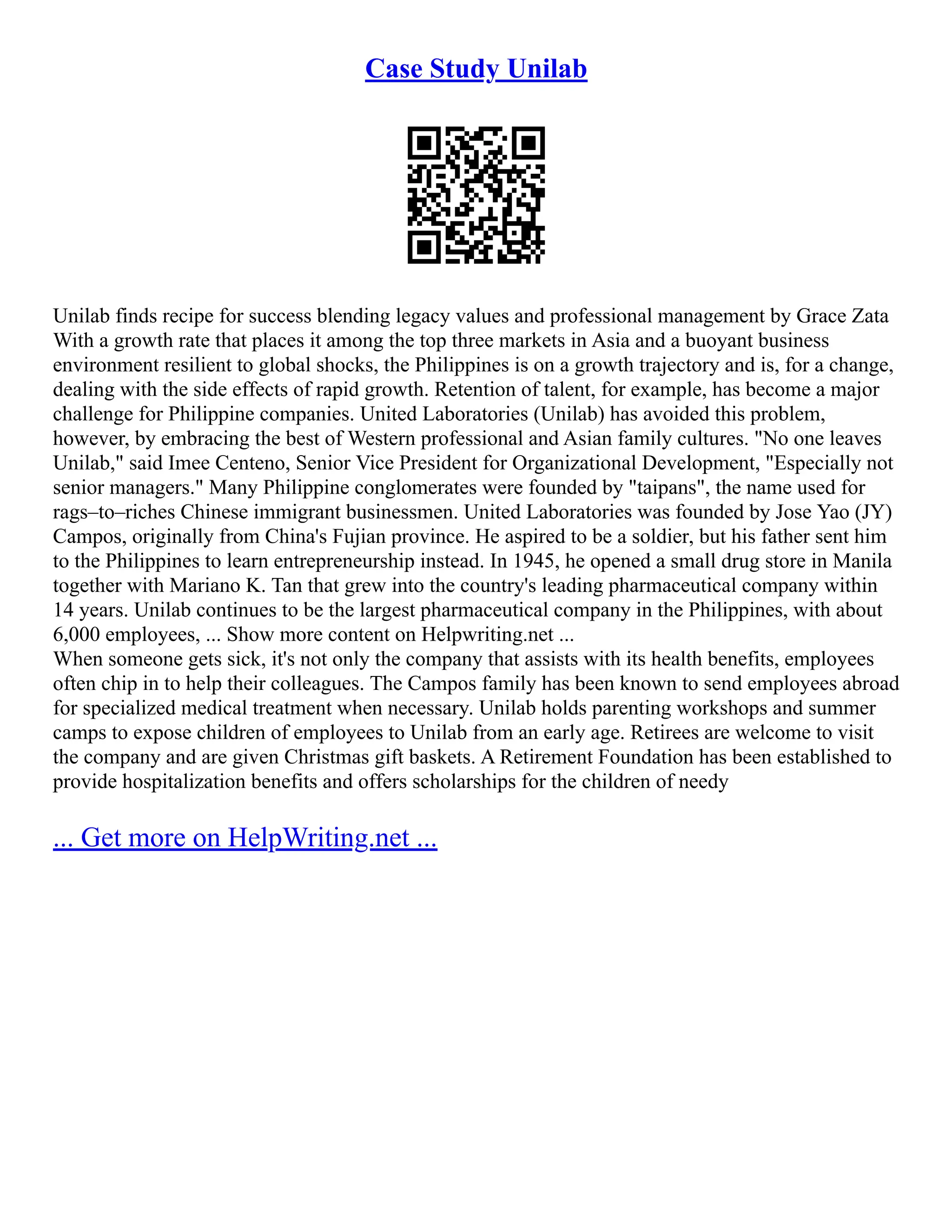 Case Study Unilab | PDF