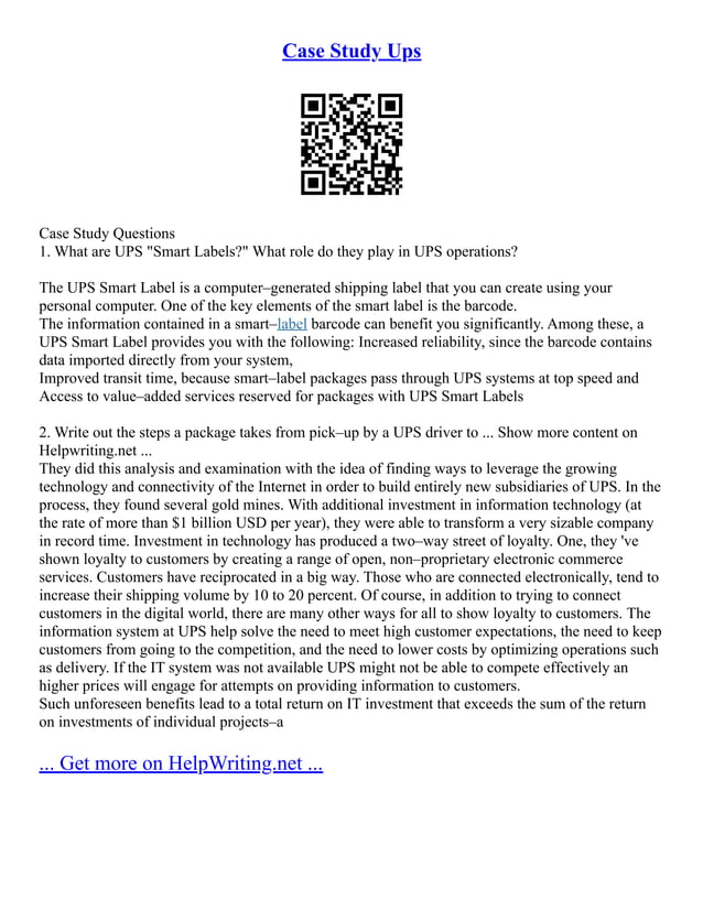 Case Study Ups | PDF