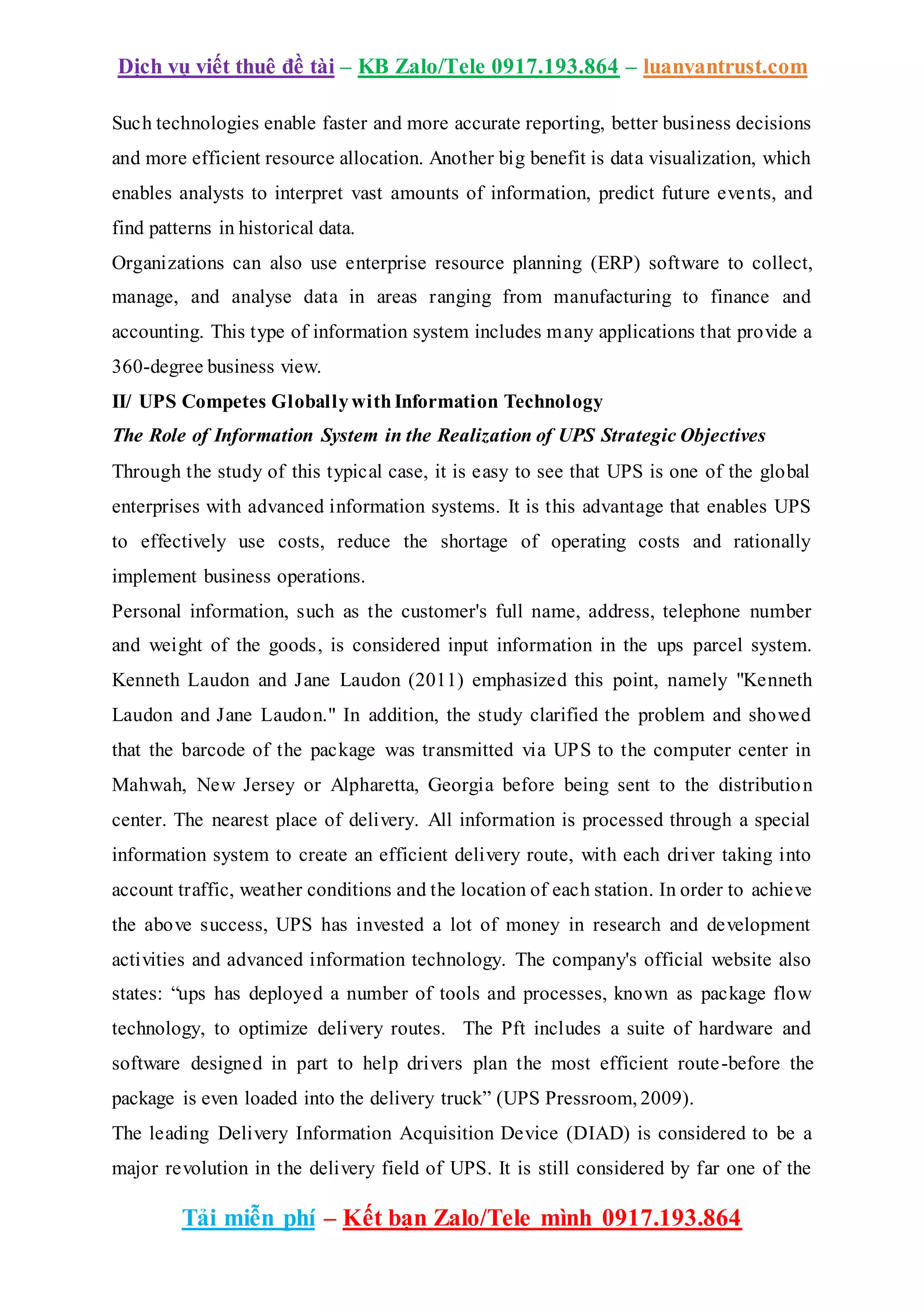 Case Study Ups Competes Globally with Information Technology.docx