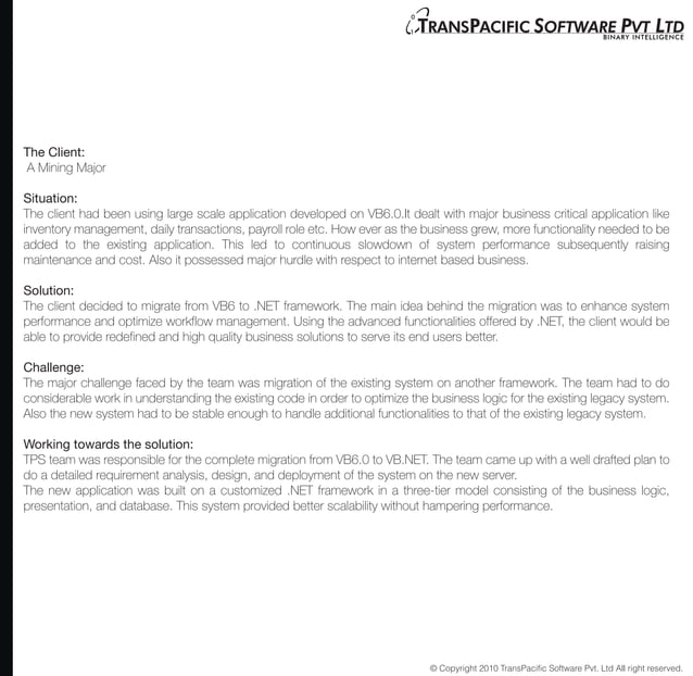 Case study vb migration | PPT