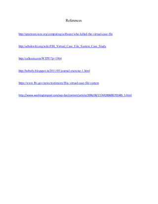 Solved case study Virtual case file FBI | DOCX