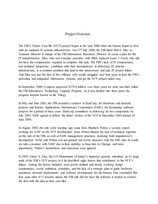 Solved case study Virtual case file FBI | DOCX