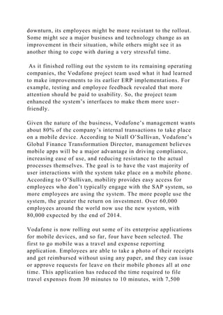 Case Study Vodafone A Giant Global ERP Implementation Vodafone .docx