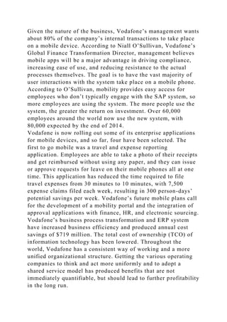 Case Study Vodafone A Giant Global ERP ImplementationVodafone G.docx