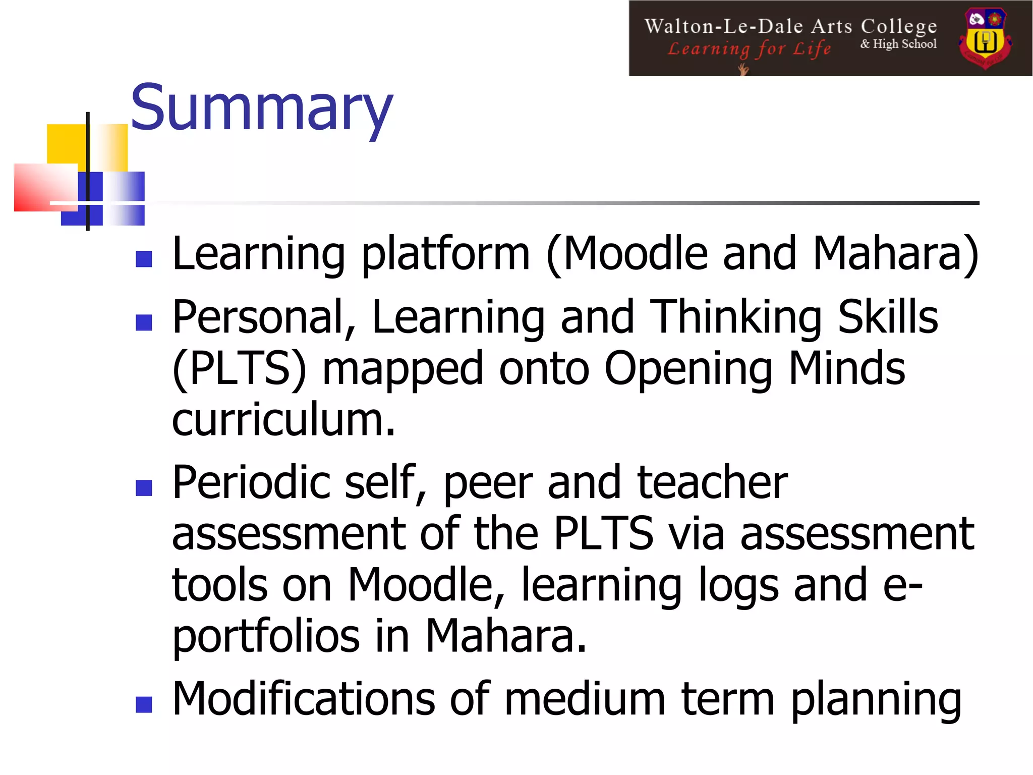 Periodic Assessment of Personal Learning and Thinking Skills | PPT
