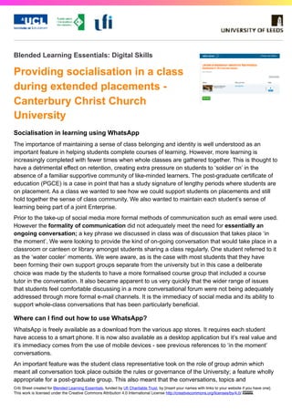 Case study using whats app | PDF