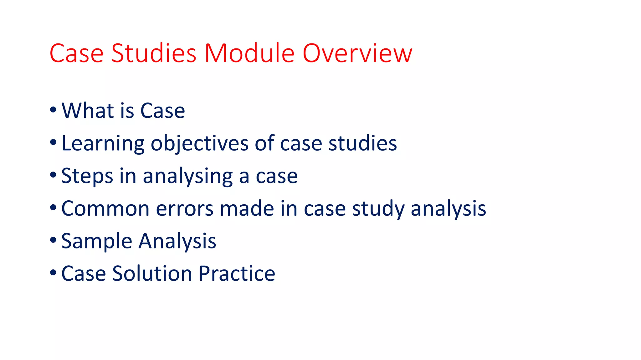 Case study workshop | PDF