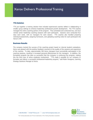 Coaching Case study - Xerox | PDF