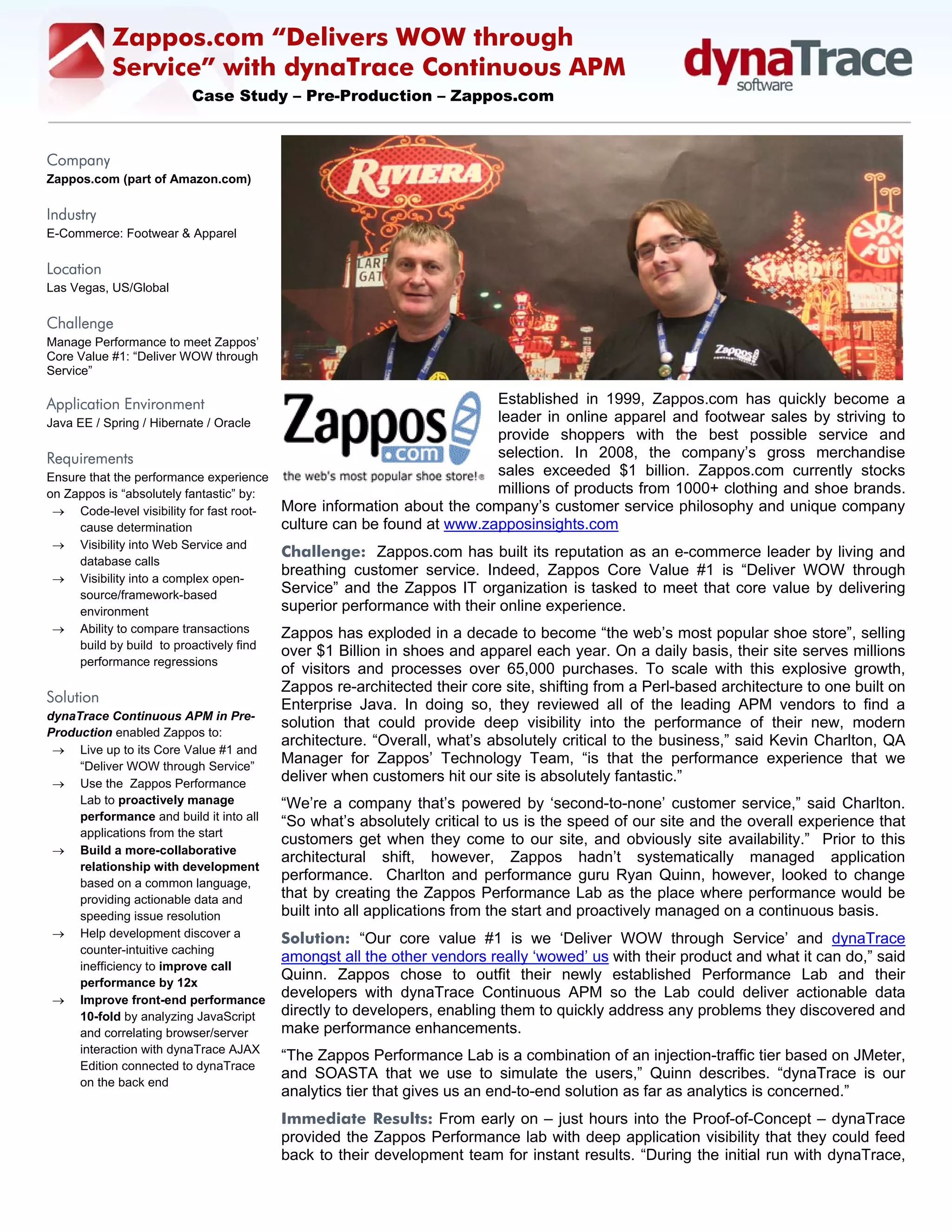 Case Study Zappos En | PDF
