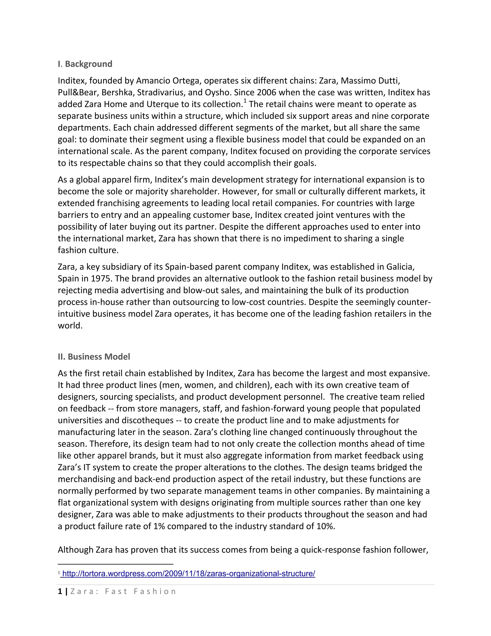 [Case study] zara fast fashion | PDF