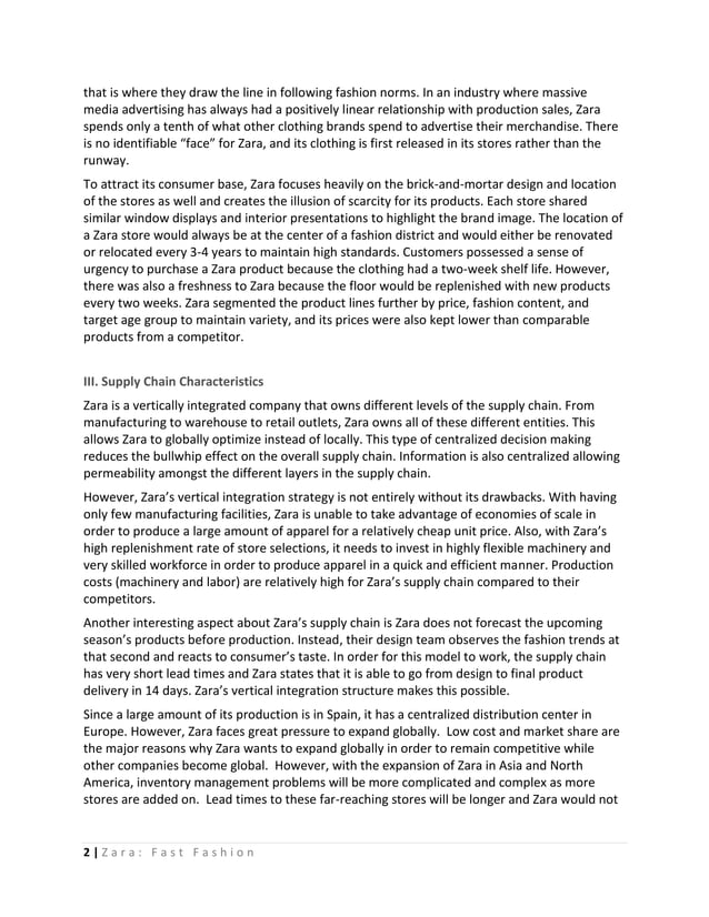 [Case study] zara fast fashion | PDF | Retail Industry | Industries
