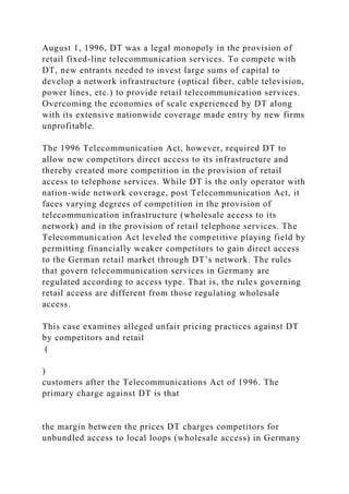 Case Summary Pricing at Deutsche Telekom Michael Baye .docx