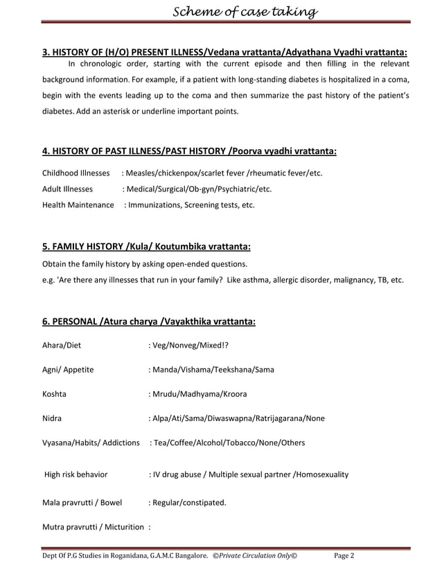 Case Sheet in Ayurveda | PDF