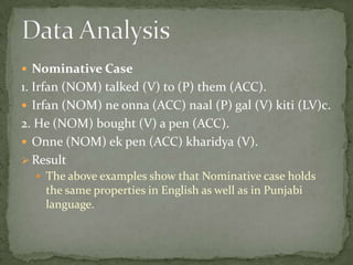 Case theory in Punjabi Language syntax | PPT