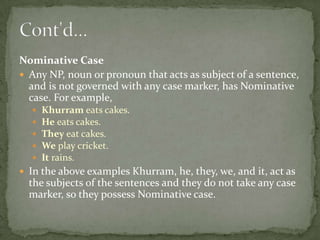 Case theory in Punjabi Language syntax | PPT