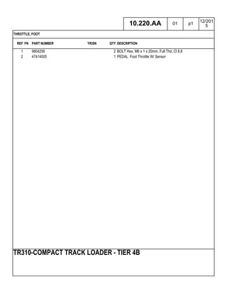 Case tr310 compact track loader tier 4 b parts catalogue manual | PDF