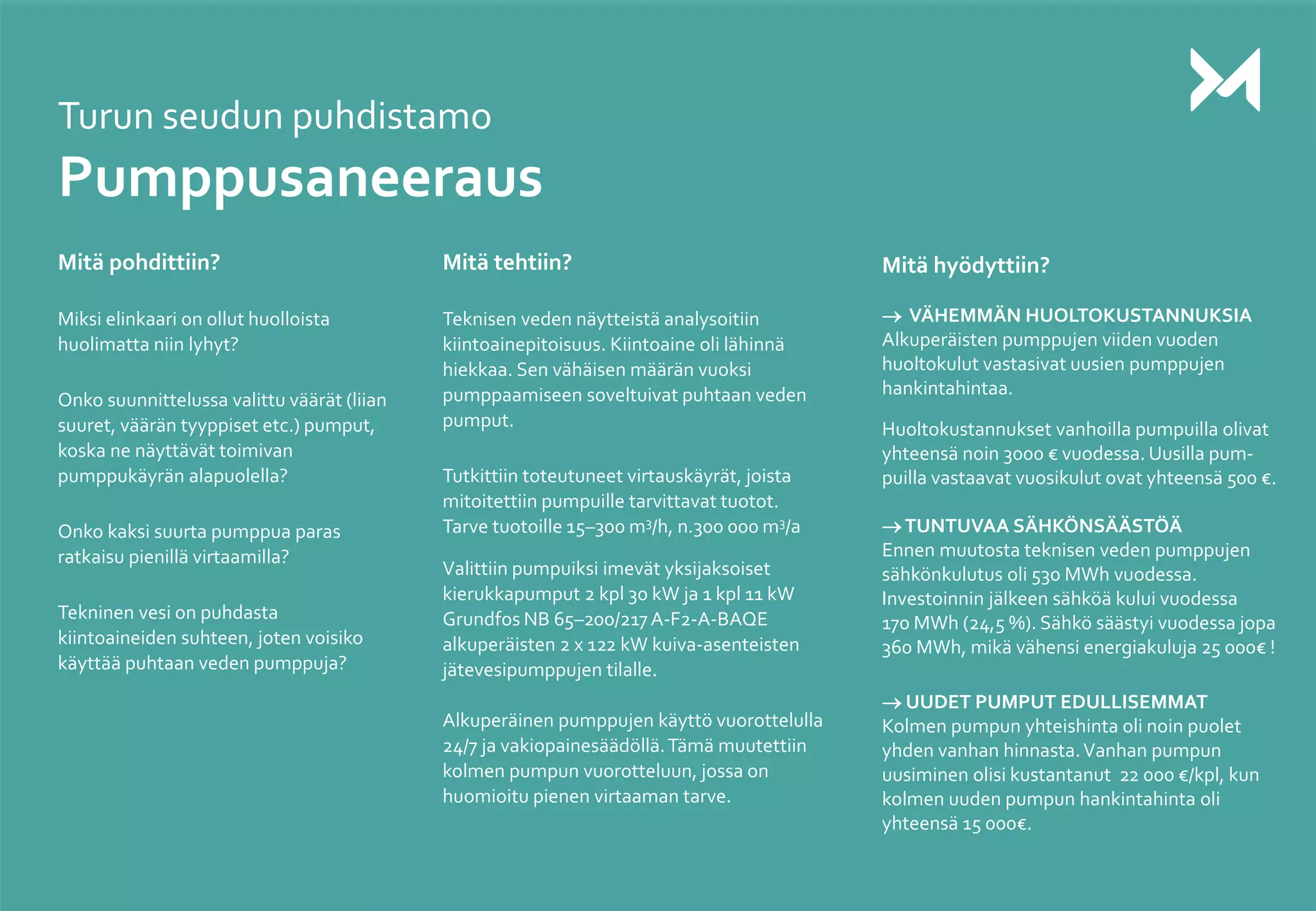 CASE: Turun seudun puhdistamo - pumppusaneeraus | PPT