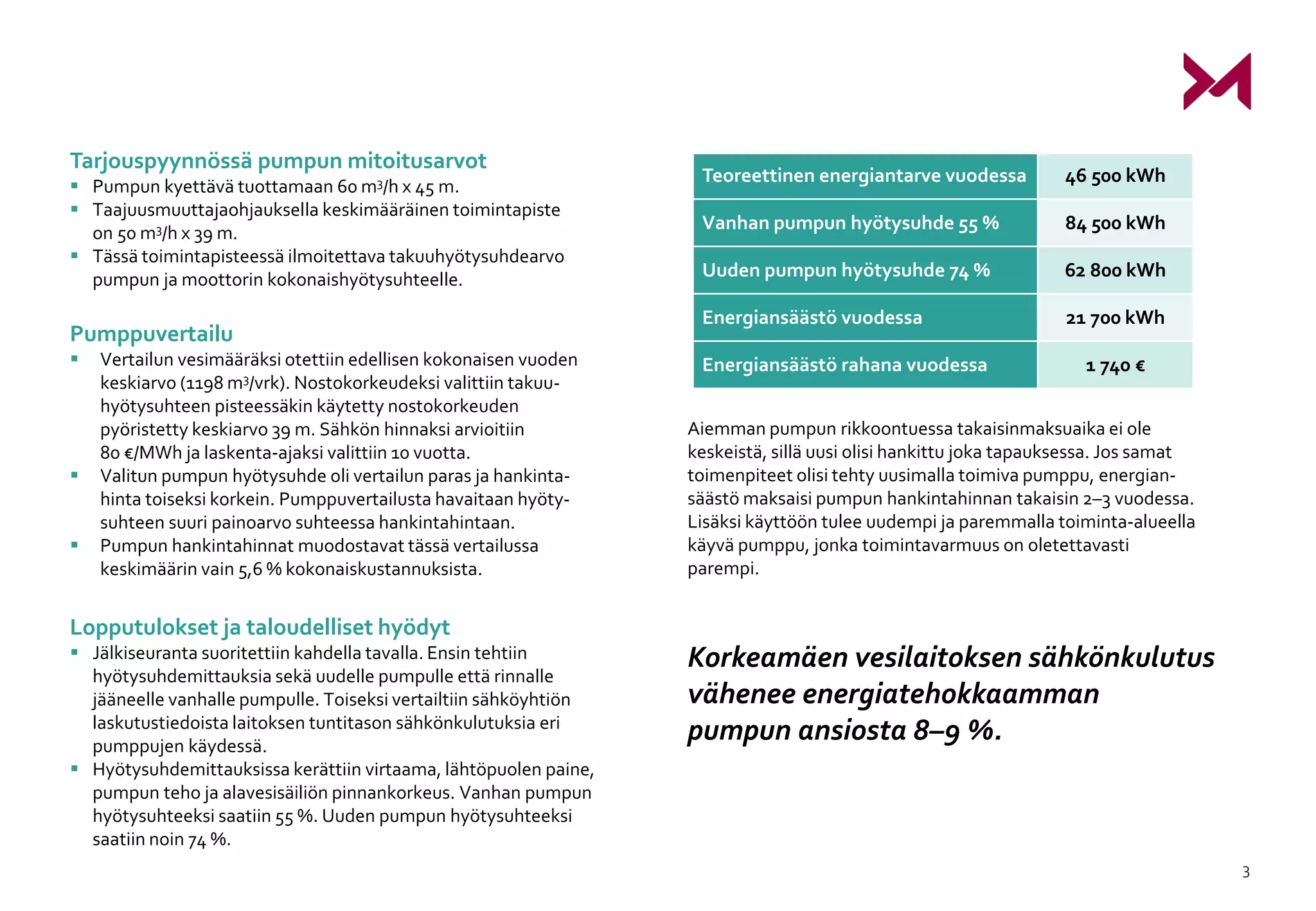 Case: Tuusulan vesilaitos energiatehokkaan pumpun hankinta - Energiatehokas vesihuoltolaitos | PPT