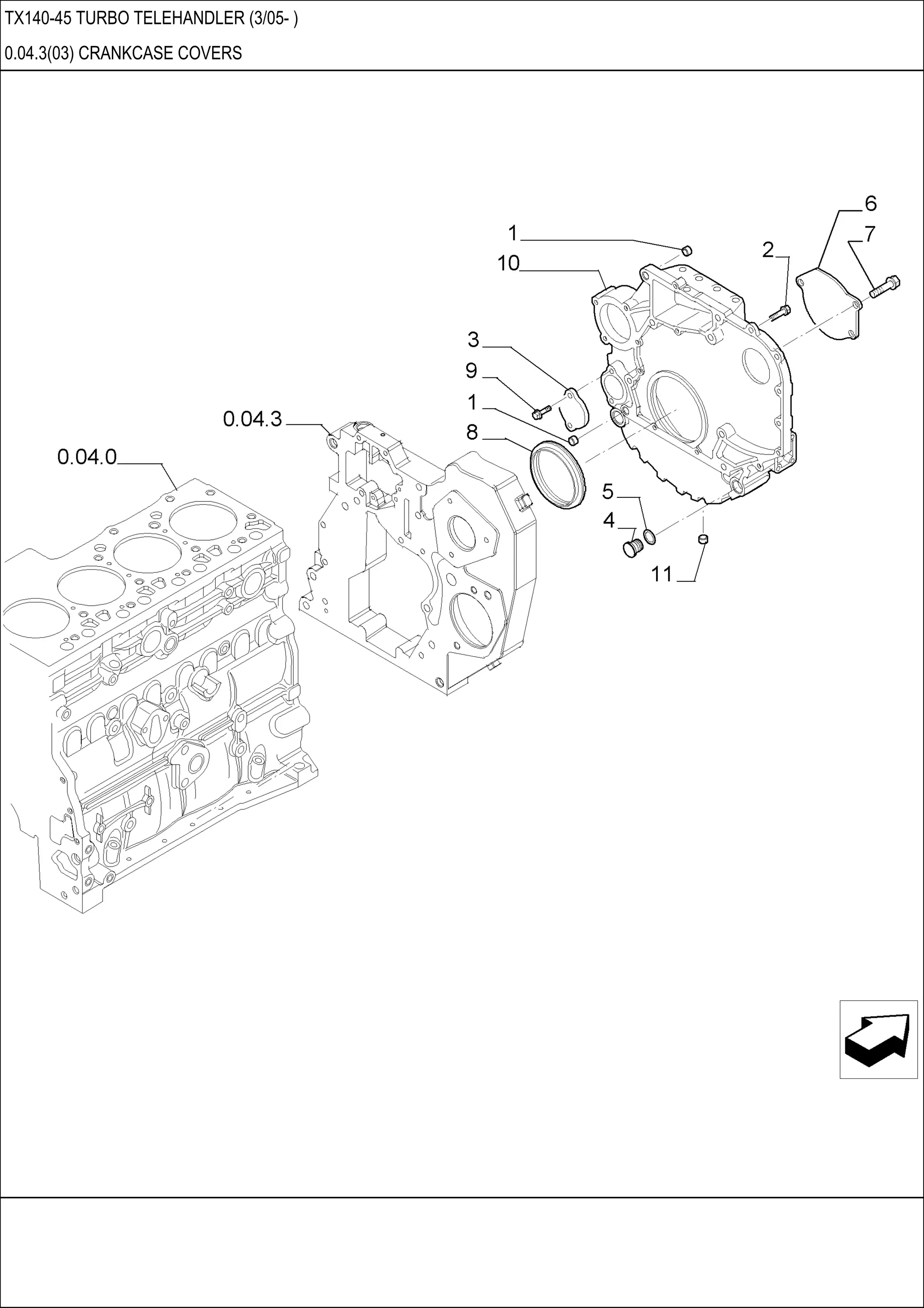 Case tx140 45 turbo telehandler parts catalogue manual | PDF