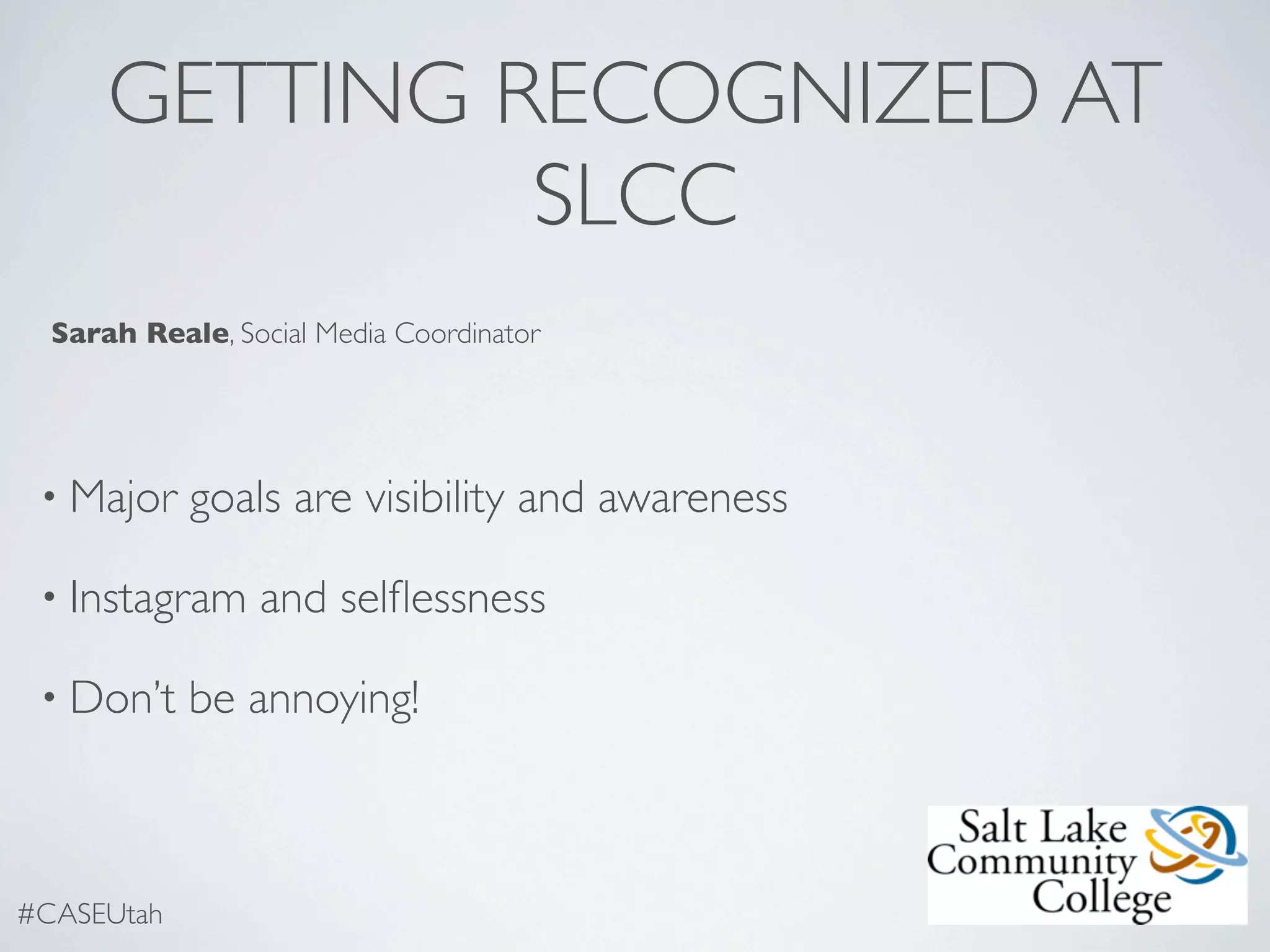 CASE Utah Social Media Presentation | PDF